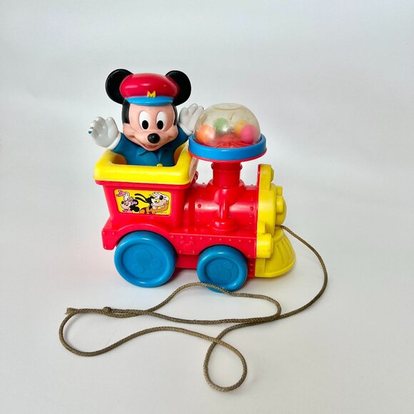 Disney | Toys | Vintage Disney Mickey Mouse Popcorn Popper Pull Train ...